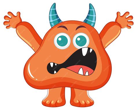 Personagem De Desenho Animado De Monstros Alienígenas Laranja