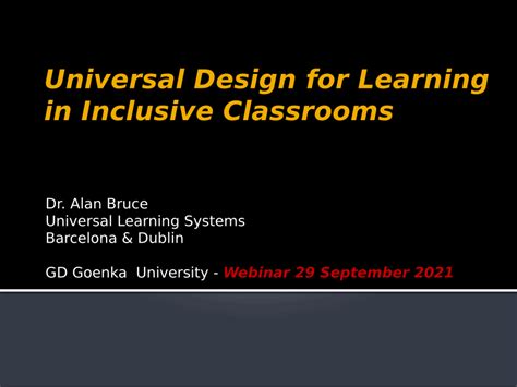 Pdf Universal Design For Learning In Inclusive Classrooms