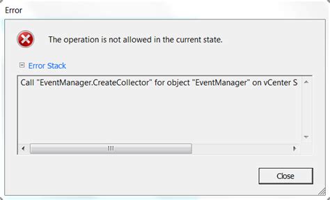 Error On Vcenter Vmware Vsphere