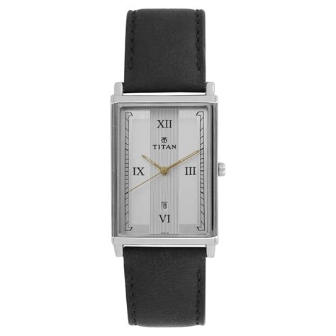 Buy Online Titan Quartz Analog With Date White Dial Leather Strap Watch