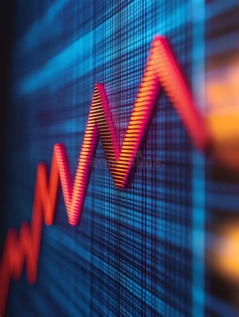 financial chart with a zigzag line on a digital grid stock image image of trading forecast