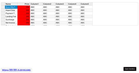 Wijmo Recycle Cells Codesandbox