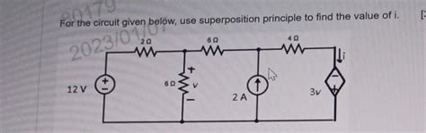 solved for the circuit given below use superposition