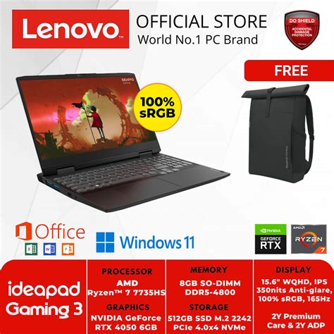 Jual Lenovo Ideapad Gaming Arh Jlid Amd Ryzen Hs Rtx Gb Gb W Ohs Shopee