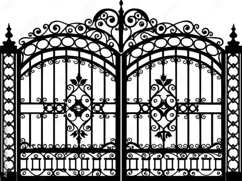 Svg Vector Features Ornate Wrought Iron Gates With Gate Pillar Combinations Ornate Wrought Iron