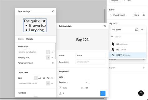 how to edit text alignment in text style r figmadesign