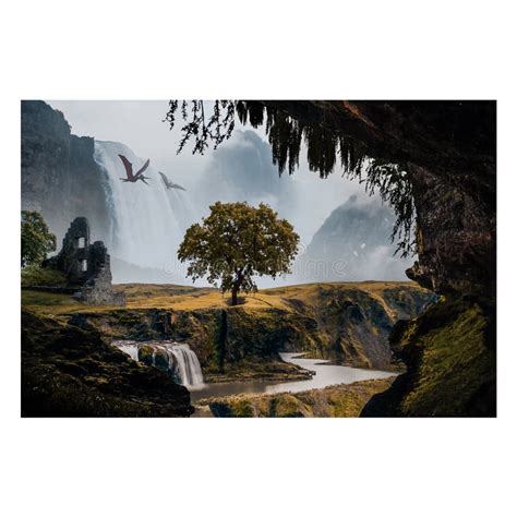 Jurassic World Style Illustration Stock Vector Illustration Of