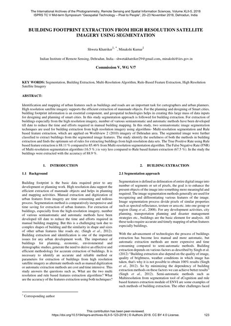 Pdf Building Footprint Extraction From High Resolution Satellite