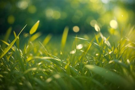 Premium Photo The Beautiful Backdrop Of Grass On The Background Bokeh