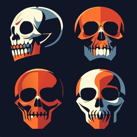 Premium Vector Human Skulls Concept In Abstract Vector Art Design Concept