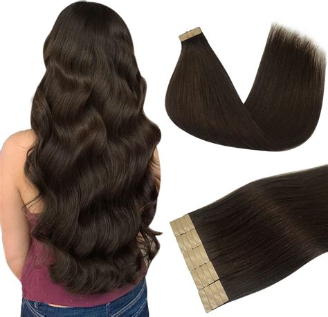 Doores Tape In Human Hair Extensions Light Dark Brown 14 Inch 50g