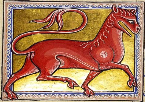 Aberdeen Bestiary The Leucrota 12th Century Illuminated Medieval