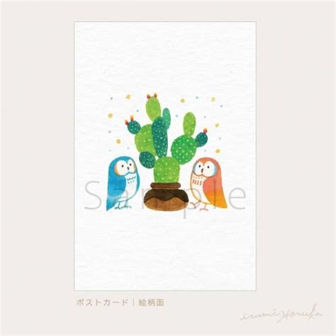 泉はるか ポストカード 058 Ho Ho ふくろう雑貨とお豆と焼き菓子