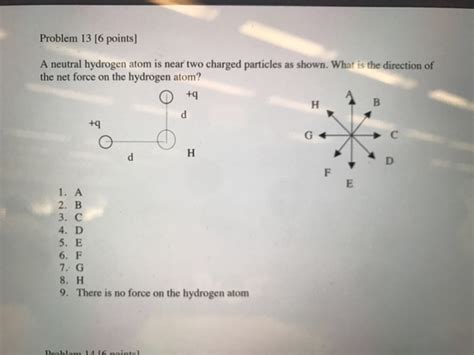 Solved Problem 13 6 Points A Neutral Hydrogen Atom Is Near