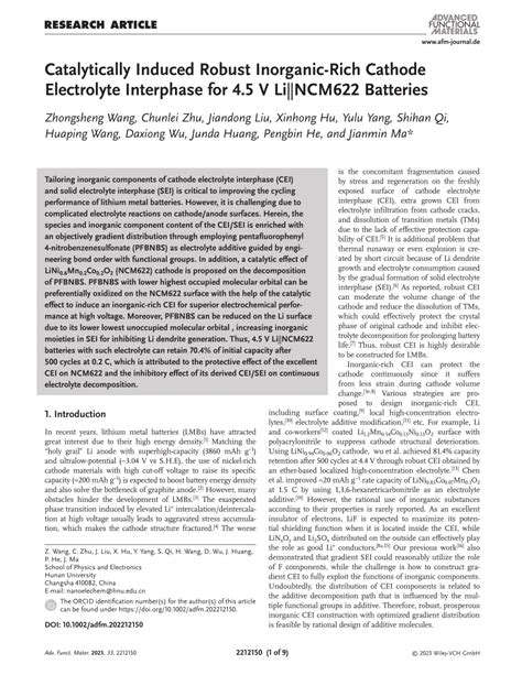 Catalytically Induced Robust Inorganic‐rich Cathode Electrolyte