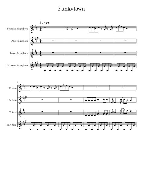 Funkytown Inc Lipps Funkytown Sheet Music For Saxophone Alto