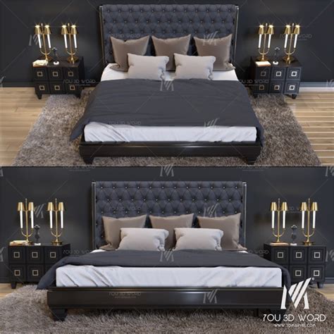 Classical Double Bed 3d Model Classical Double Bed 3d Model