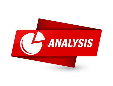 Analysis Graph Icon Premium Red Tag Sign Stock Illustration