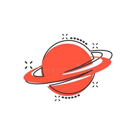 喜剧风格的土星图标 白色孤立背景上的行星矢量动画插图 Galaxy空间业务概念闪现 向量例证 插画 包括有 星辰间 气体 158549327