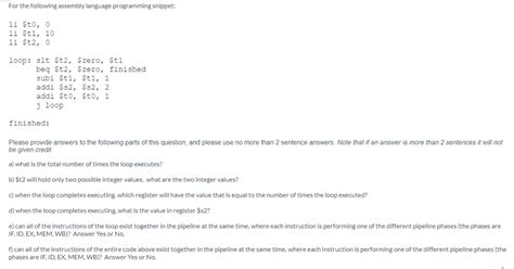 Solved For The Following Assembly Language Programming