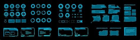 scifi 디지털 인터페이스 요소 게임 ui ux kit용 hud 미래형 사용자 인터페이스 프레임 화면 콜아웃 제목 fui 원