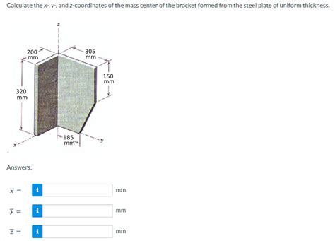 Solved Calculate The X−y− And Z Coordinates Of The Mass