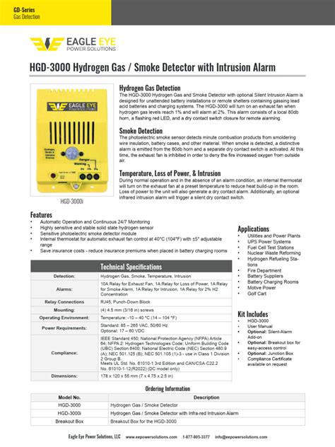 Hgd 3000 Data Sheet 013023 Pdf Security Alarm Energy Technology
