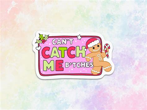 Cant Catch Me Gingerbread Man Sticker For Kindle White Elephant Ts