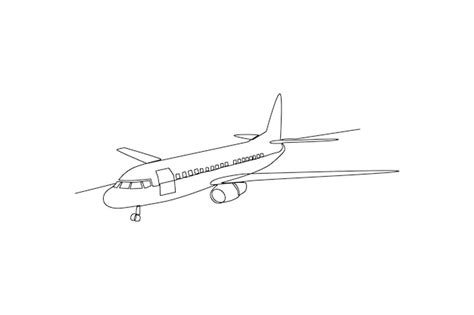 Dessin Au Trait Continu Concept De Transport Aérien Illustration
