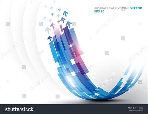 Abstract Blue Line Rectangle Curve Shape Stock Vector Royalty Free