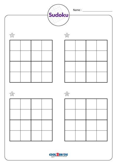 Free Printable Blank Sudoku Puzzles