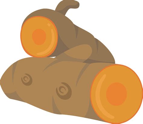 Turmeric Illustration Isolated In Cartoon Style Herbs And Species