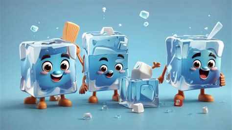 Premium Ai Image Cute Cartoon Ice Cube Character Generated By Ai