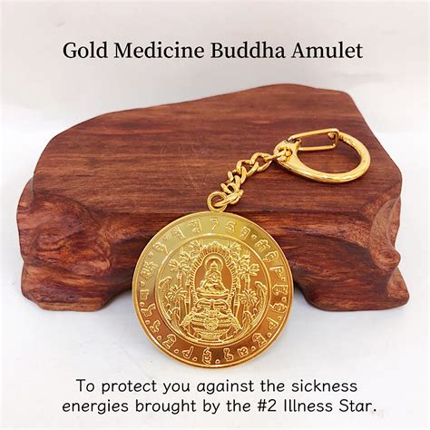 Fengshui Gold Medicine Buddha Amulet Keychain Shopee Philippines