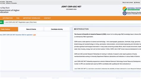 Next CSIR UGC NET In December Apply Till November On Csir Nta Ac In Competitive Exams