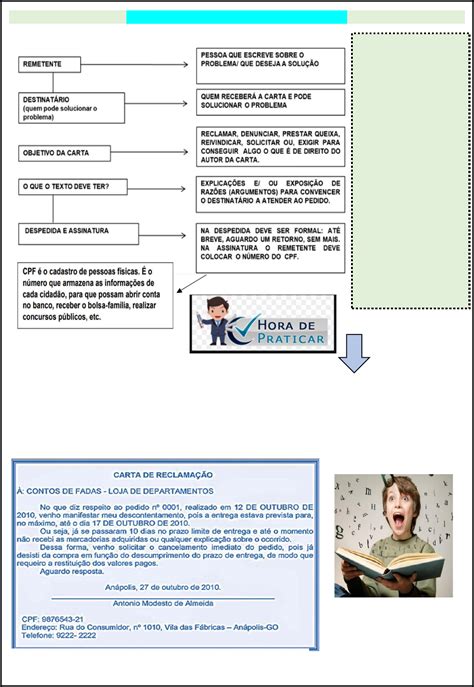 Carta de Reclamação Assunto para 4º ano Modelos de Carta Descubra o