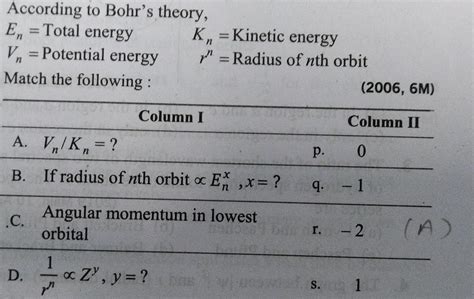[answered] according to bohr s theory en total energy v potential kunduz