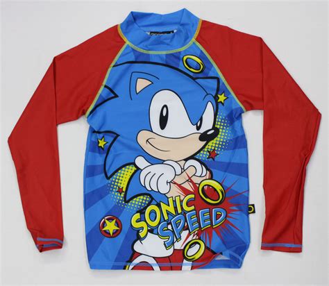 Polo Ropa De BaÑo Licra NiÑo Sonic Multicolor