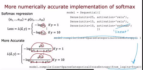 Purpose Of Using Numerically Accurate Implementation Of Softmax Advanced Learning Algorithms