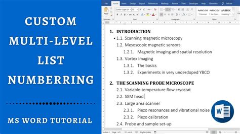 How To Create Numbered Multilevel Heading Styles In M