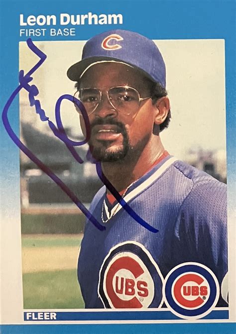 Leon Durham Signed Card Chicagoland Sports Appearance Connection