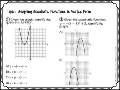 Algebra 1 Warm Ups Quadratic Functions By Algebra Accents Tpt