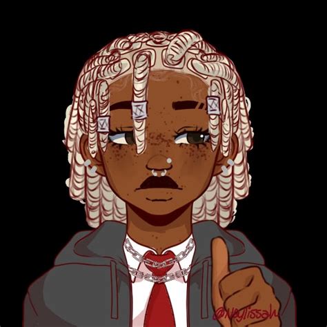 A Drawing Of A Woman With White Hair And Red Tie Giving The Thumbs Up Sign