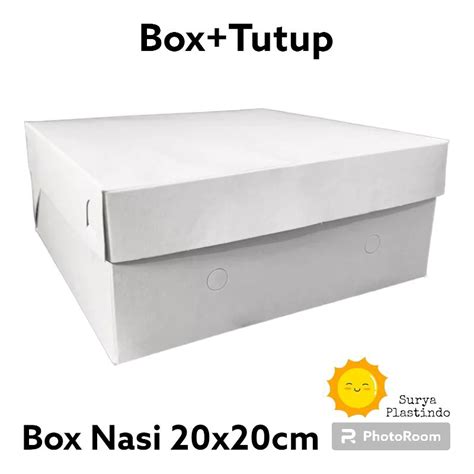 Jual Dus Box 350gsm 20x20cm Kotak Nasi Kue Makanan 20x20cm Shopee