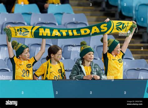 Sydney Australia 20th July 2023 Young Matildas Fans Show Their