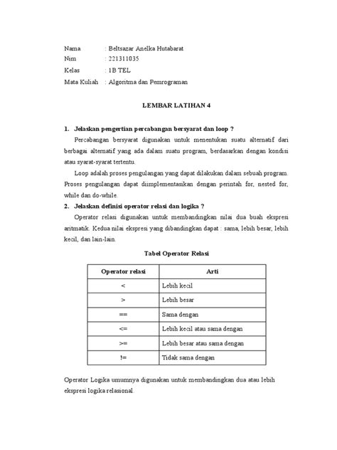 Algoritma Latihan Pdf