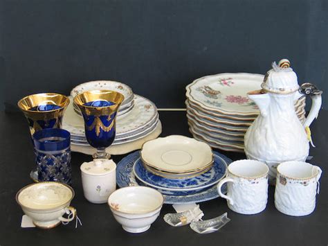 Bonhams An Assembled Grouping Of Ceramic And Glass Tableware
