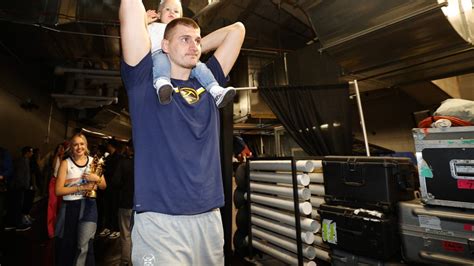 Denver Nuggets Center Nikola Jokic 15 Carries His Daughter Ognjena In