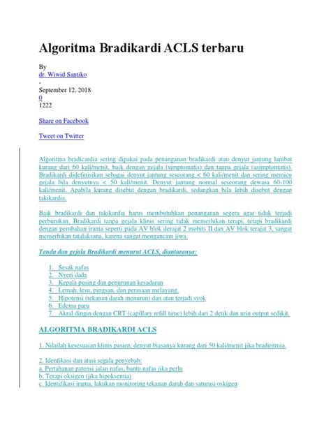 Algoritma Bradikardi Acls Terbaru Pdf