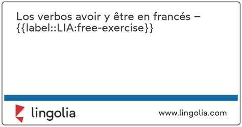Los Verbos Avoir Y être En Francés Ejercicio De Acceso Libre
